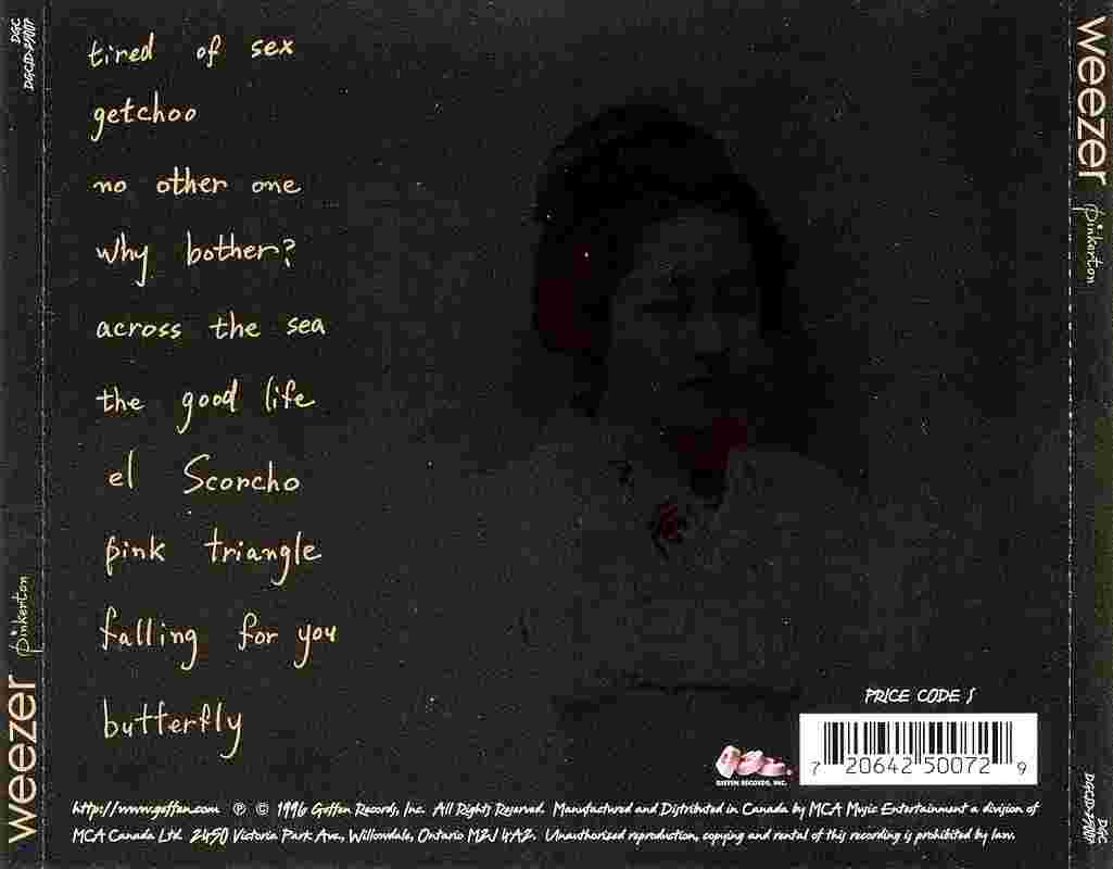 Weezer Pinkerton : Back | CD Covers | Cover Century | Over 1.000.000 ...